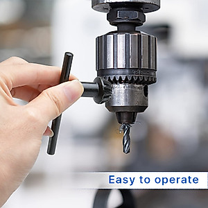 Worldity 6 Sizes Drill Chuck Key Wrench, Heavy Duty Carbon Steel Replacement Drill Press Chuck Key for Drill Clamping Tool (Chuck Diameter: 5/32" 1/4" / 3/8" / 1/2" / 5/8" 3/4")