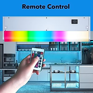 Hardwire Under Cabinet Lights Hardwired or Plug in Tasking Lighting White & RGB Color Changing Dimmable with Remote, Alexa, Google Enabled, Smart Under Counter Lighting Fixture for Kitchen (18 Inch)