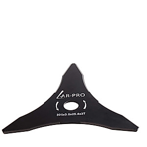 AR-PRO 12" x 3 Teeth Steel Brush Blades for Cutter, Trimmer, Weed Eater | Made from Carbon Steel, Cuts Like Butter