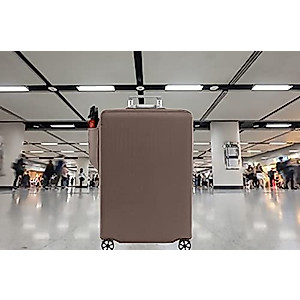 GANNEPIE Travel Luggage Cover Brown Printed with Pocket Suitcase Cover Fits 22-25 Inch