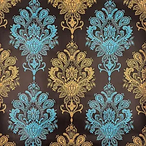 Yifely Yellow Damask Furniture Paper Pre-Pasted Shelf Liner Dresser Drawer Covering Mat 17.7 Inch by 9.8 Feet