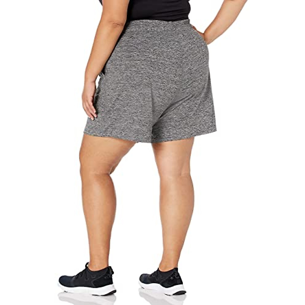 Amazon Essentials Women's Brushed Tech Stretch Short (Available in Plus Size), Dark Grey Space Dye, Medium