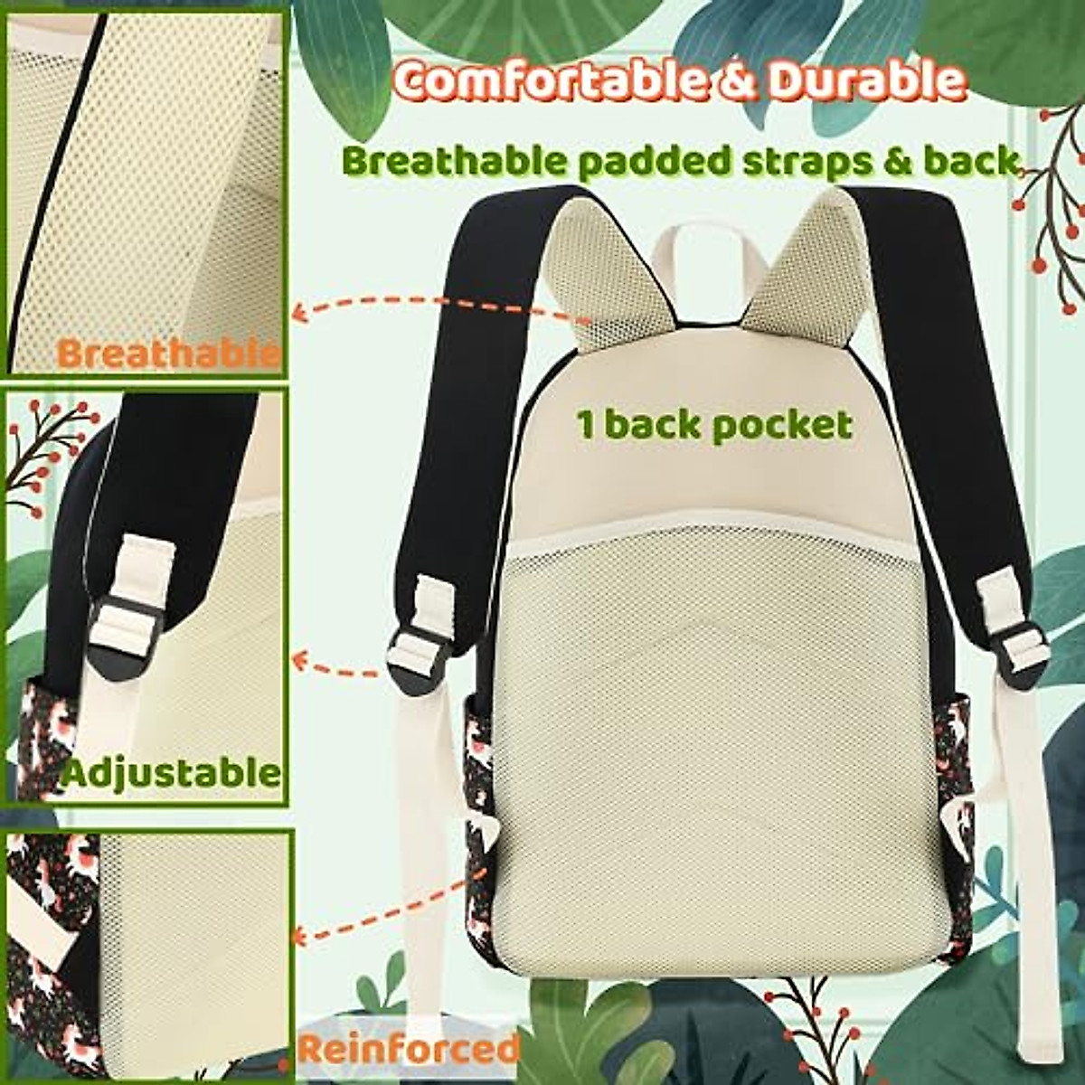 Leaper Canvas Backpack Laptop Bag Travel Bag bag Daypack Black