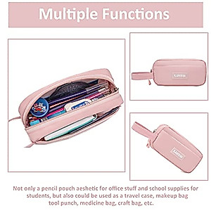 AO ALI VICTORY Backpack for Girls Set with Pencil Case 15.6 Inch Laptop School Bag Cute Kids Elementary College Backpacks Large Bookbags for Women Teens Students Anti Theft Travel Daypack - Pink