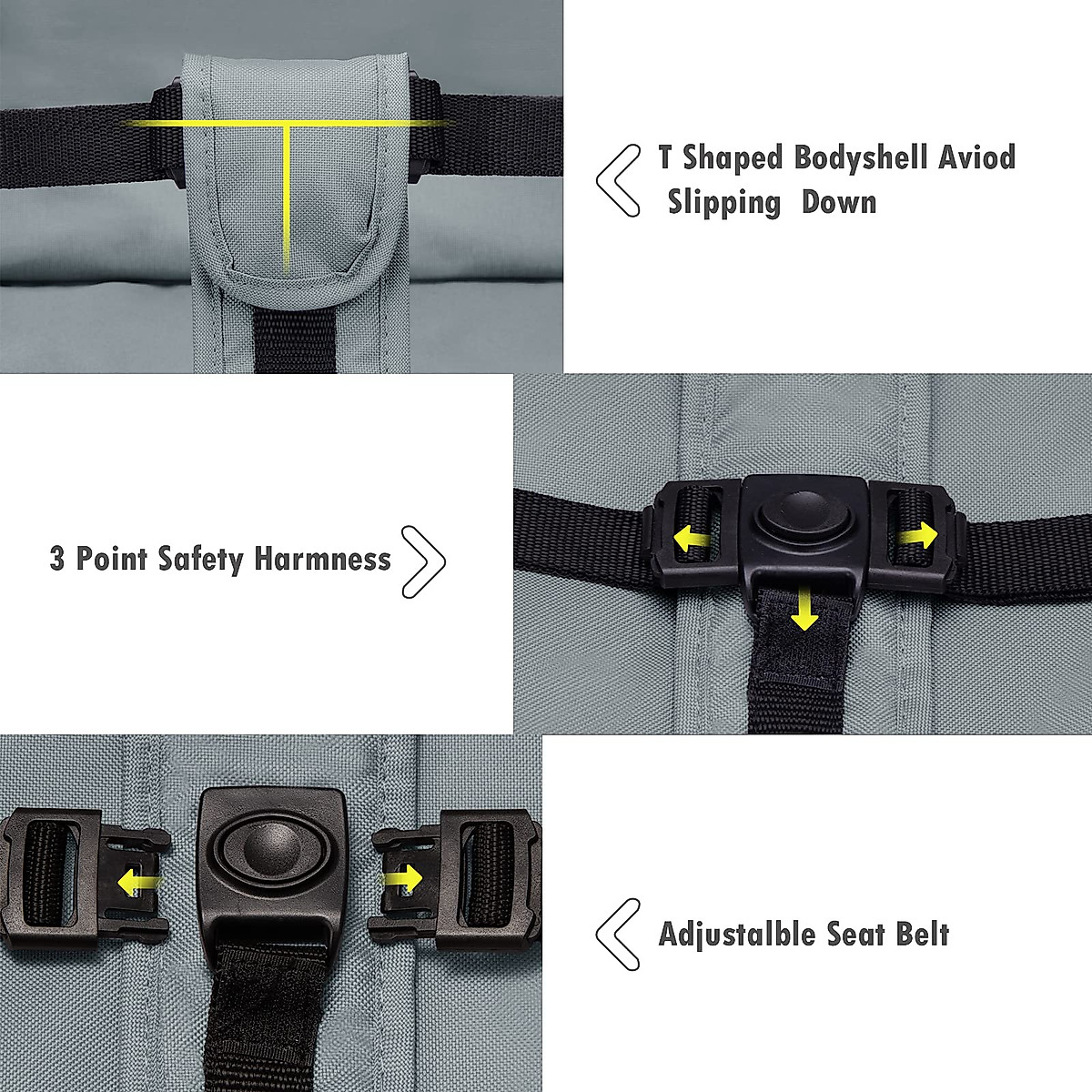 VEEYOO Travel Booster Seat with Tray, Portable Baby Booster Chair Folding Baby Chair for Dining Table, Foldable Baby Seat Pop Up Chair for Dining, Camping, Park, Beach