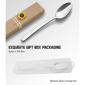 Personalized Dinner Spoon, Custom 8.1 Inch Stainless Steel Tablespoons, Engraved Name Silverware Spoons, Anniversary Birthday Christmas Gifts, Mirror Finish & Dishwasher Safe