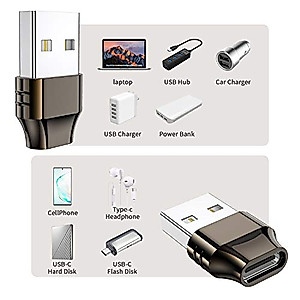 USB C Female to USB Male Adapter,(2-Pack) Type C to USB A Charger Cable Power Converter for iPhone 11 12 13 14 Pro Max,Samsung Galaxy S20 S21 S22 S23,Note 10 20,Apple iWatch Watch Series 7 SE AirPods