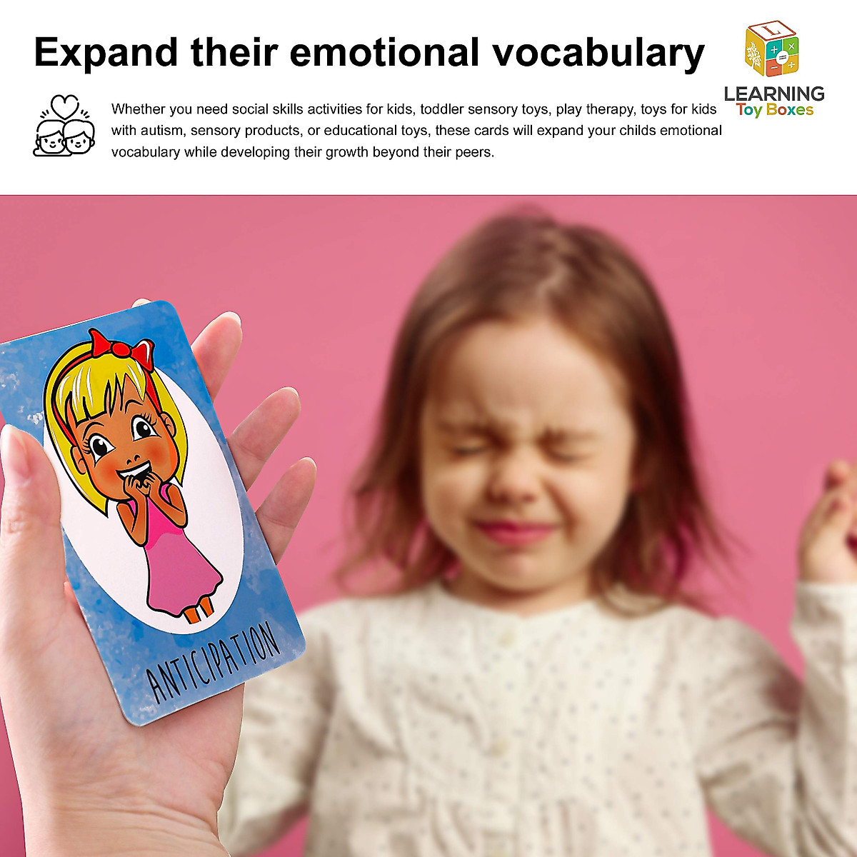 Emotion Cards for Kids (100 Cards) Feelings Emotions Cards for Autism, ABA Therapy, Social Emotional Learning and Development – Ideal for Toddlers, Preschool, Elementary Boys and Girls, Therapy Tools
