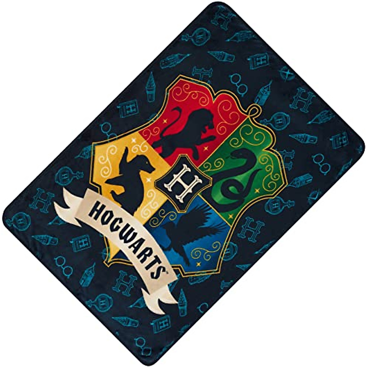Harry Potter Fleece Throw Blanket - Harry Potter Hogwarts Plush Fleece Throw - Gryffindor Hufflepuff Ravenclaw Slytherin Wizardry Throw Blanket (Harry Potter)