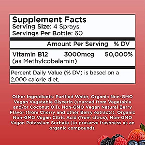Vitamin B 12 Spray & Liquid Multivitamin Raspberry Bundle by MaryRuth’s | Nerve Function & Energy Boost | Vitamin A, B, C, D3, E & Amino Acids | Vitamins for Immune Support, Digestion, Focus & Energy.