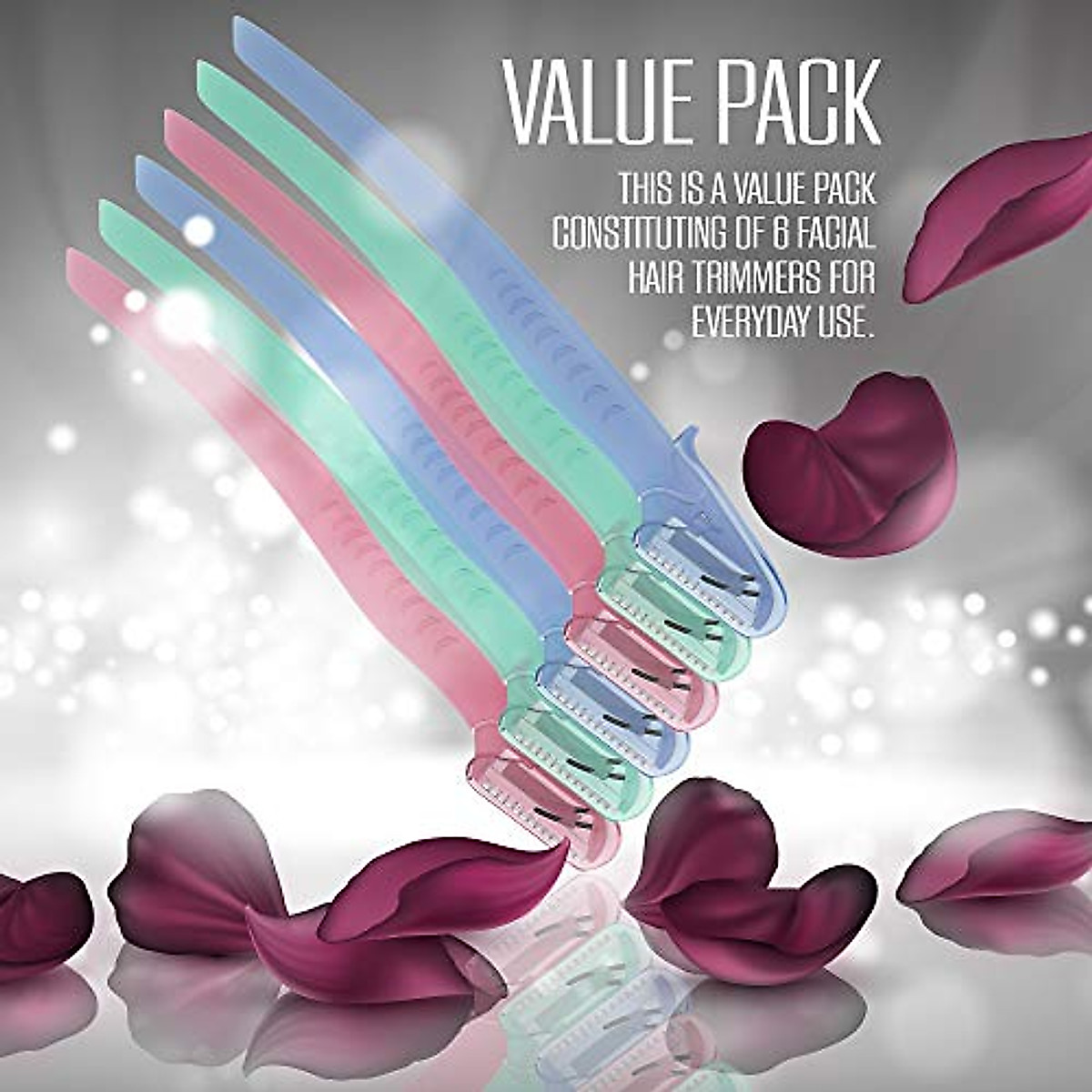 6 Pack Nylea Eyebrow Razor Trimmer [Extra Precision] Disposable Facial Hair Shaper Remover, Dermaplaning Dermaplane Shaving Tool - Facial Shave Shaver with Precision Cover for Men & Women