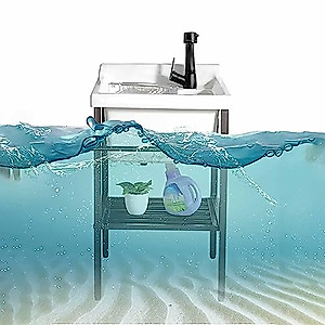 Kitchen sink, outdoor garden sink, home sink,Its rugged design ensures durability and resistance to everyday wear and tear, making it ideal for busy homes or outdoor environments. (Size : 60cm)