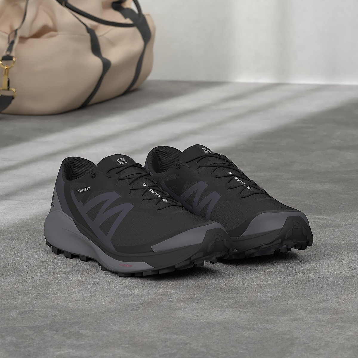 Salomon Sense Ride 4 Trail Running Shoes for Men, Black/Quiet Shade/Ebony, 11.5