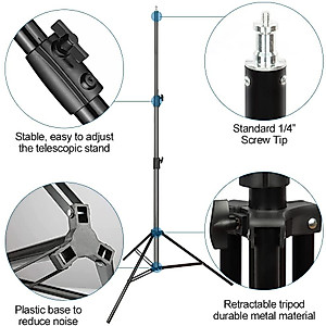 Heavy Duty Light Stand 9.5ft, Aluminum Alloy Lights Stand Spring Cushioned Adjustable Photo Video Lighting Stand, Photography Studio Tripod Stands for Flash LED Video Lights, Ring Lighting, Softboxes