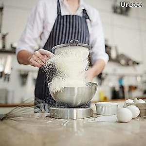 UrDee Stainless Steel Kitchen Metal Food Strainers Effective Cone Shaped Cocktail Strainer For Cocktails, Tea Herbs, Coffee & Drinks - Sieve Fine Mesh Stainless Steel for Rice, Quinoa, Pasta, Fruit