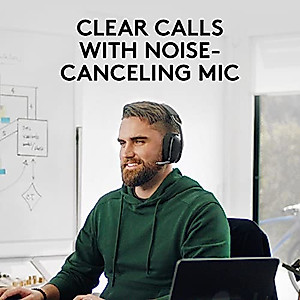 Logitech Zone Vibe Wireless Bluetooth Headphones with Noise-Canceling Mic, USB-A, USB-C, for Google Meet, Google Voice, Zoom, Mac/PC, Black