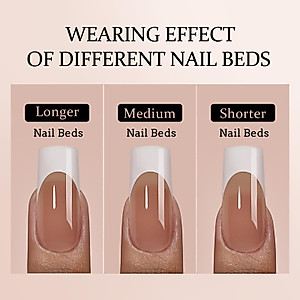 btartboxnails XCOATTIPS French Tip Nails, 300pcs Brown Long Square French Tip Gel Nails, French Tip Press on Nails for DIY Nail Art