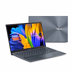 ASUS ZenBook 13 OLED Ultra-Slim Laptop, 13.3” OLED FHD NanoEdge Bezel Display, AMD Ryzen 5 5500U, 8GB LPDDR4X RAM, 512GB PCIe SSD, NumberPad, Wi-Fi 5, Windows 11 Home, Pine Grey, UM325UA-DH51
