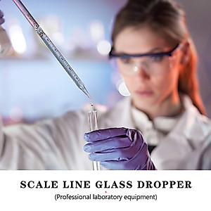 HOAOH 6 Pieces Glass Pipettes 10ml 5ml 3ml 2ml 1ml 0.5ml Glass Graduated Dropper Pipette for School, Students, Transfer for Liquid Essential Oil