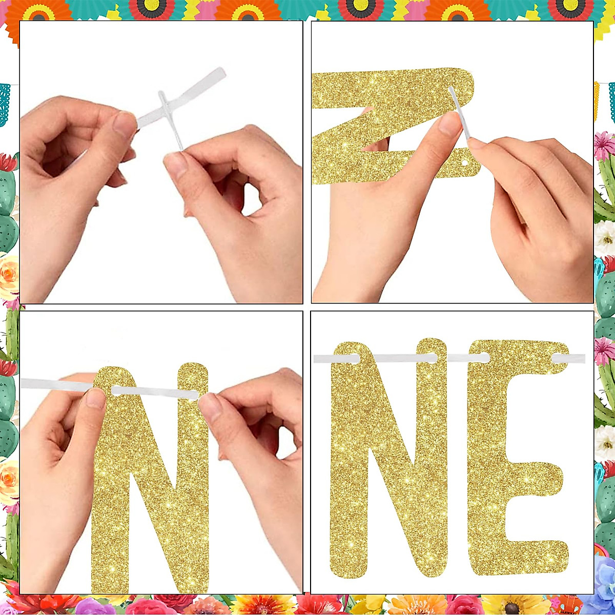 Mexican Fiesta Bridal Shower Decorations, All You Need is Love and Tacos Banner Gold for Cinco De Mayo Bachelorette Party Engagement Wedding Supplies