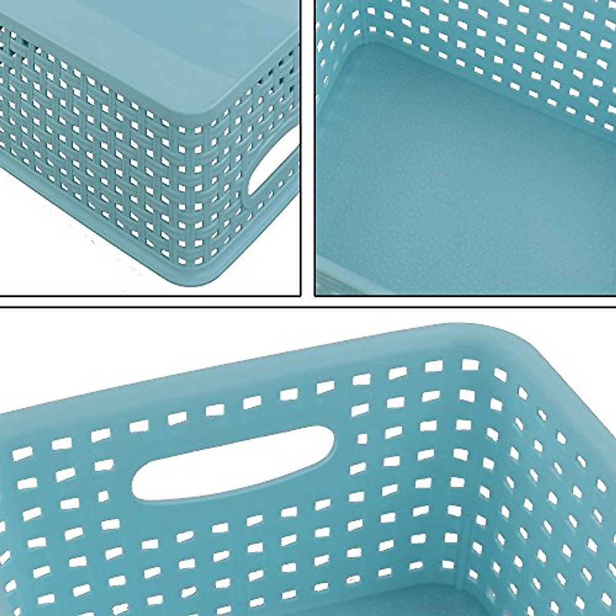 Qskely Plastic Storage Baskets/Bins Organizer for Bathroom, 6-Pack