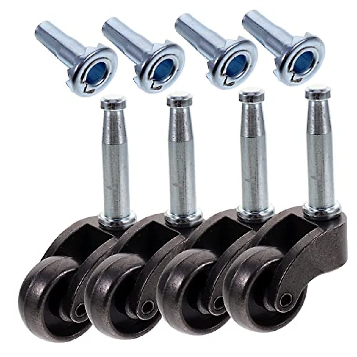 MAGICLULU 12 Pcs Desk Chair Rod Wheel Office Chair Caster Wheels Office Chair Replacement Wheel Heavy Duty Castors Office Chair Wheels for Wood Floors Zinc Alloy Universal Computer Chair