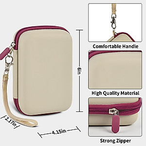 PAIYULE Travel Case Compatible with RG353V/ RG353VS/ R36S Retro Handheld Game Console, Handheld Emulator Storage Holder Organizer, Android Game Console Carrying Bag (Box Only) (Beige)