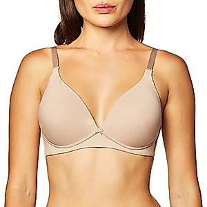 Warner's Women's Invisible Bliss Cotton Comfort Wireless Lift T-Shirt Bra RN0141A, Toasted Almond, 34B