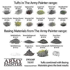The Army Painter - Battlefield Tufts - Wasteland Tuft Bundle with Woodland Tuft and Swamp Tuft - Terrain Model Kit for Miniature Bases and Dioramas - 77 Pcs 3, Sizes