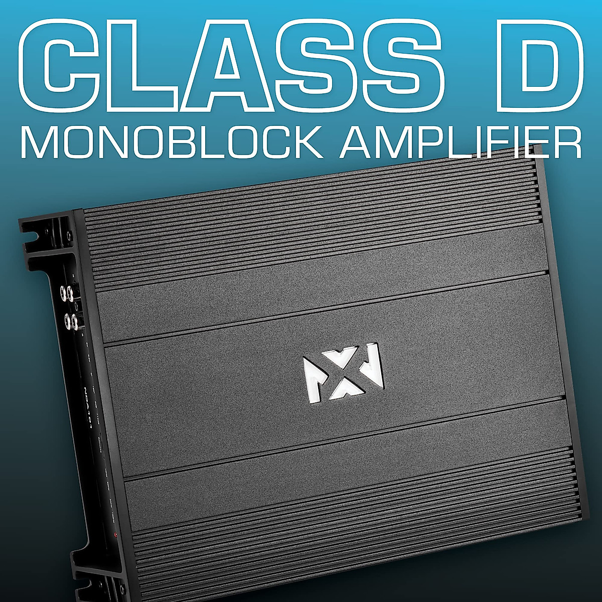 NVX NDA105 4000W Peak (2000W) RMS N-Series Class-D 1-Ohm Stable Monoblock Amplifier with Included Bass Remote Knob