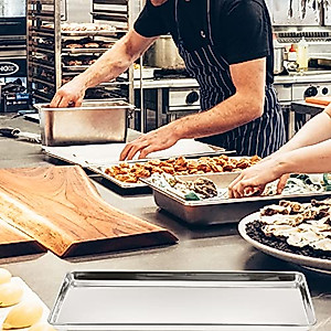 Beavorty 1Pcs Burger Serving Trays Banquet Food Plate Rectangle Dinner Plates Stainless Steel Square Dishes Food Container