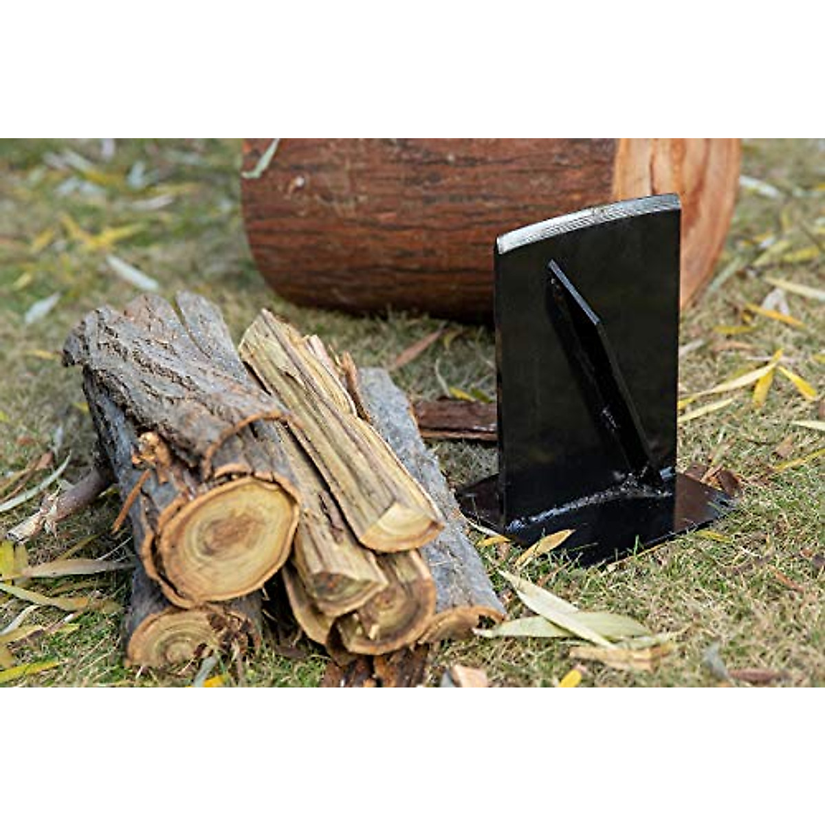 HANDYGO Wood Kindling Splitter - High Strength Structural Steel Firewood Splitter, Wood Splitter Wedge, for Small Wood Stove and Fireplace Manual Log Splitter, Black