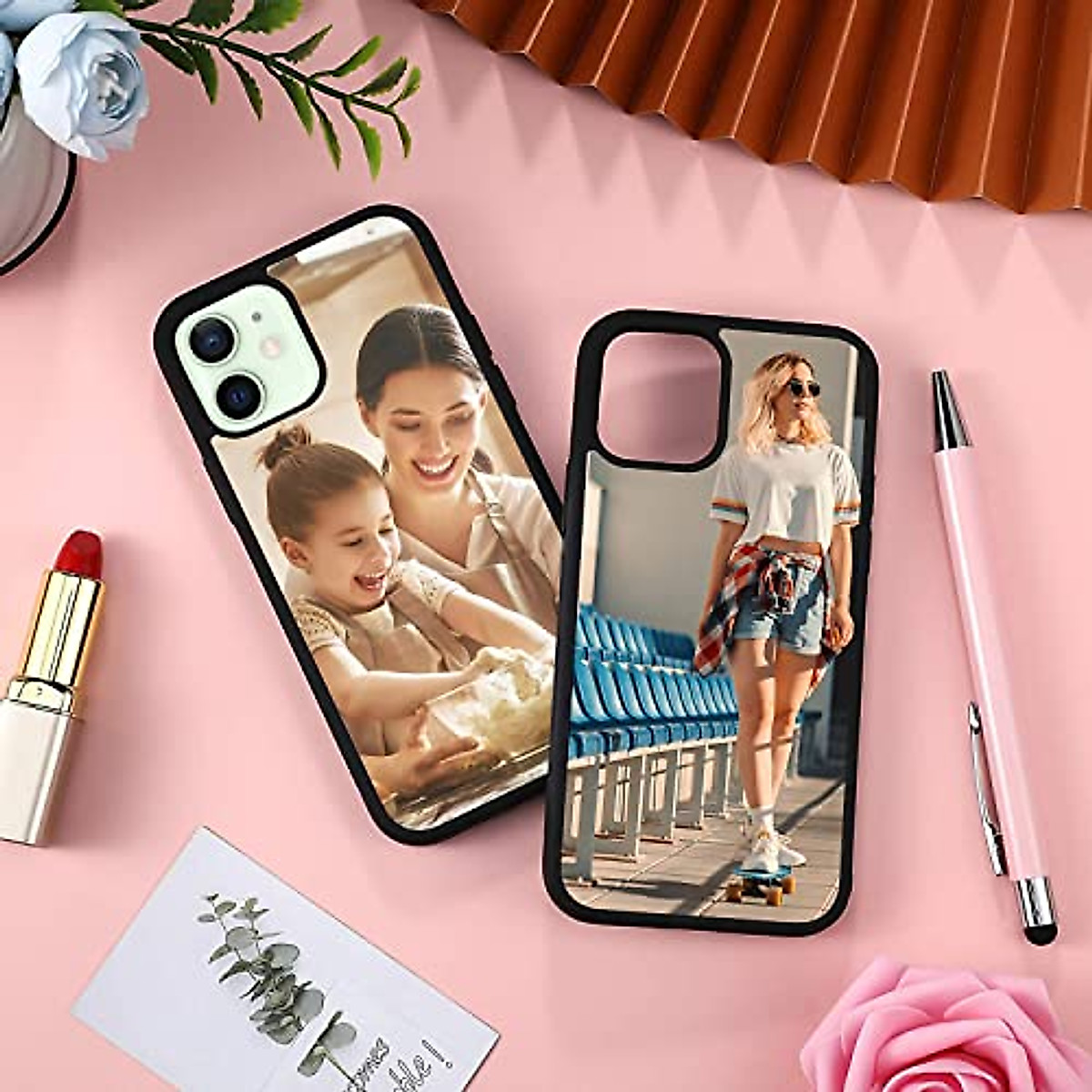 Nubaka 6 Pieces iPhone 12 Mini Sublimation Blank Case，Printable iPhone 12 Mini Sublimation Case for DIY Customize Heat Press Rubber Protective Case,Handicraftsman, Self-Employed and Businessman