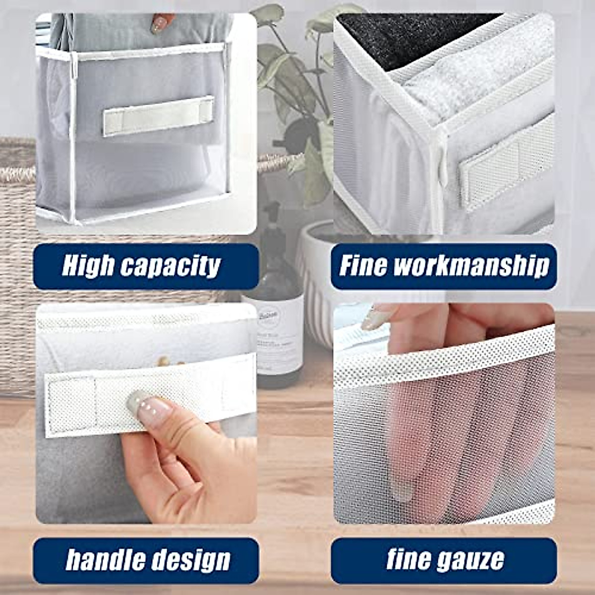 DLLDY Wardrobe Clothes Organizer for Folded Clothes, 9 Compartment Mesh Collapsible Clothes Organizer Suitable for Folded Jeans, Pants, Sweaters, Sweatshirts, T-Shirts, Underwear (2 Pc)