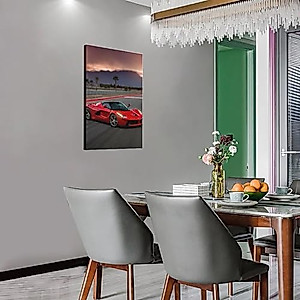 Car Poster Ferrari F40 Supercar Posters Racing Car Canvas Wall Art For Boy's Bedroom SuperCar Wall Decor Frame-style 24x36inch(60x90cm)