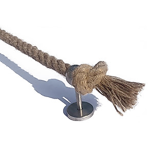 Perfeso.L 26'' Rustic Nautical Rope Towel Rack with Knot Design for Coastal Bathroom Decor Bathroom Accessories Wall Mount Towel Holder Towel Bar Silver Stainless Steel