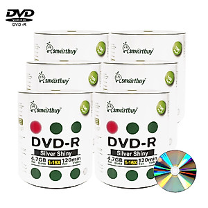 Smart Buy 600 Pack DVD-r 4.7gb 16x Shiny Silver Blank Data Video Movie Recordable Media Disc, 600 Disc 600pk