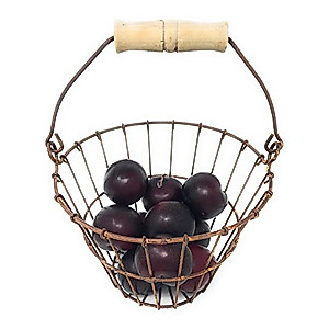 Hearthside Collection Rusty Metal Wire Egg Basket (1)