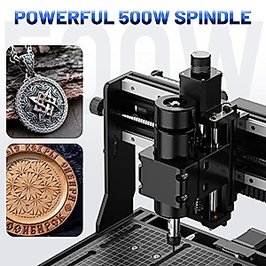 CNC Machine, Desktop CNC Router Machine for Woodworking Metal, 500W Router Machine, 3 Axis CNC 3018 Update Version 3020-Plus Engraving Machine for Wood Metal Acrylic PCB MDF Carving Cutting