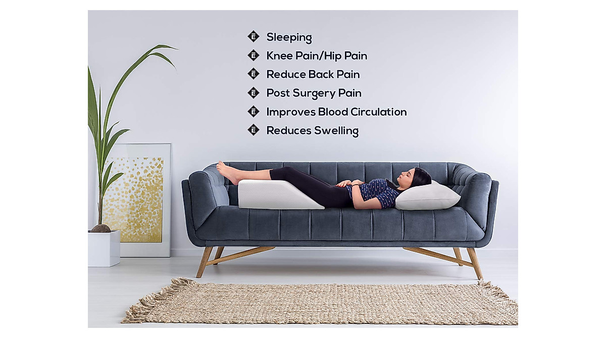 Leg Elevation Memory Foam Pillow for Pain Relief & Circulation