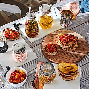 Bormioli Rocco Quattro Stagioni Set Of 2 Mason Jars, Stainless Steel Mesh Lid Sprouting Strainer - Sifter - Sieve Lid, 8.5 Oz. Durable Glass, Made In Italy.