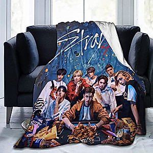Super Soft Stray Flannel Throw Hyunjin Bangchan Felix Blanket Kids for Bed Sofa Office Knee pad,Bed car Camp Beach Blanket Throw Blankets 50"X40"