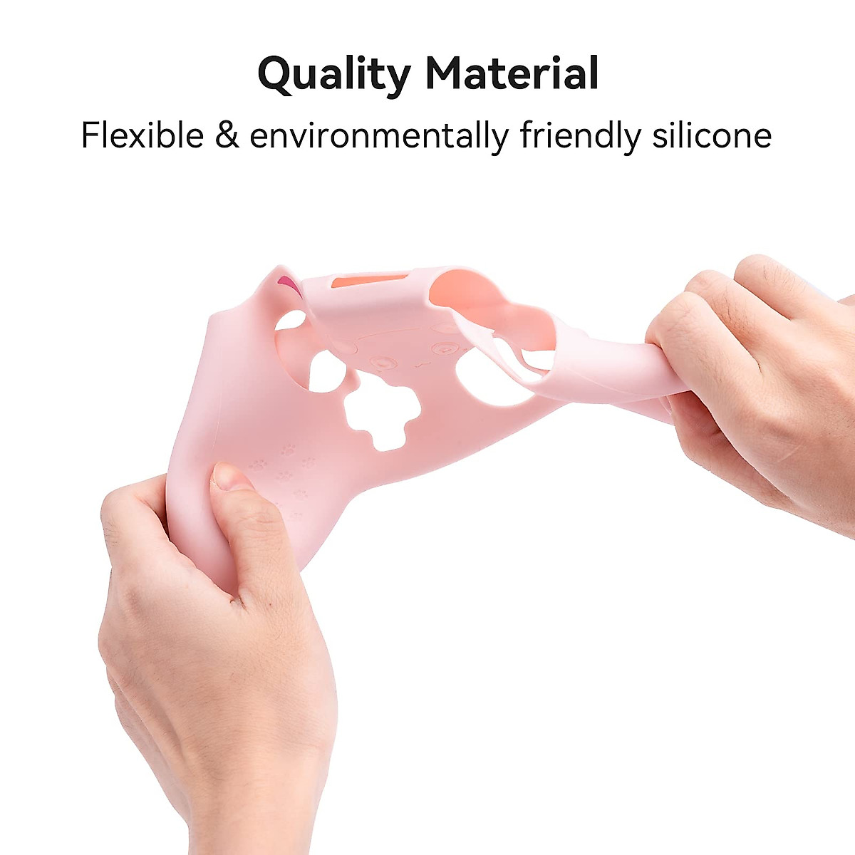 GeekShare Cat Paw Controller Skin Grips Set Compatible with Switch Pro Controller-Anti-Slip Silicone Protective Cover Case Joystick Caps for Switch Pro Wireless Controller - Pink