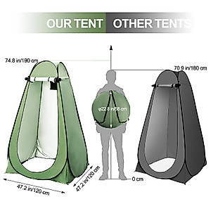 Portable Pop up Privacy Tent, Outdoor Camping Shower Tent with Carry Bag, Camp Toilet Changing Room for Hiking Picnic Fishing Beach, Lightweight, Easy Set up and Sturdy