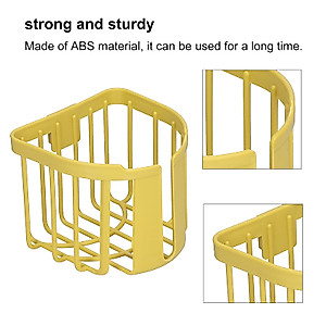 Mokernali Toilet Paper Holder, Wall‑Mounted Self Adhesive Toilet Roll Holder No‑Punch Toilet Shelf with No-Punch Sticker for Home Bathroom Kitchen(Yellow)