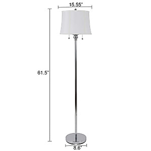 Decor Therapy Twin Pull Floor Lamp, Stainless Steel