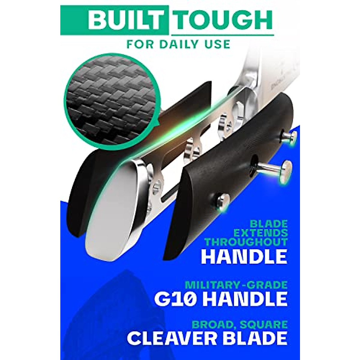 DALSTRONG Meat Cleaver Knife - 7 inch - Gladiator Series - Heavy Duty - Razor Sharp - Forged High Carbon German Steel Kitchen Knife - Black G10 Handle - Butcher, Bone - Sheath Included - NSF Certified