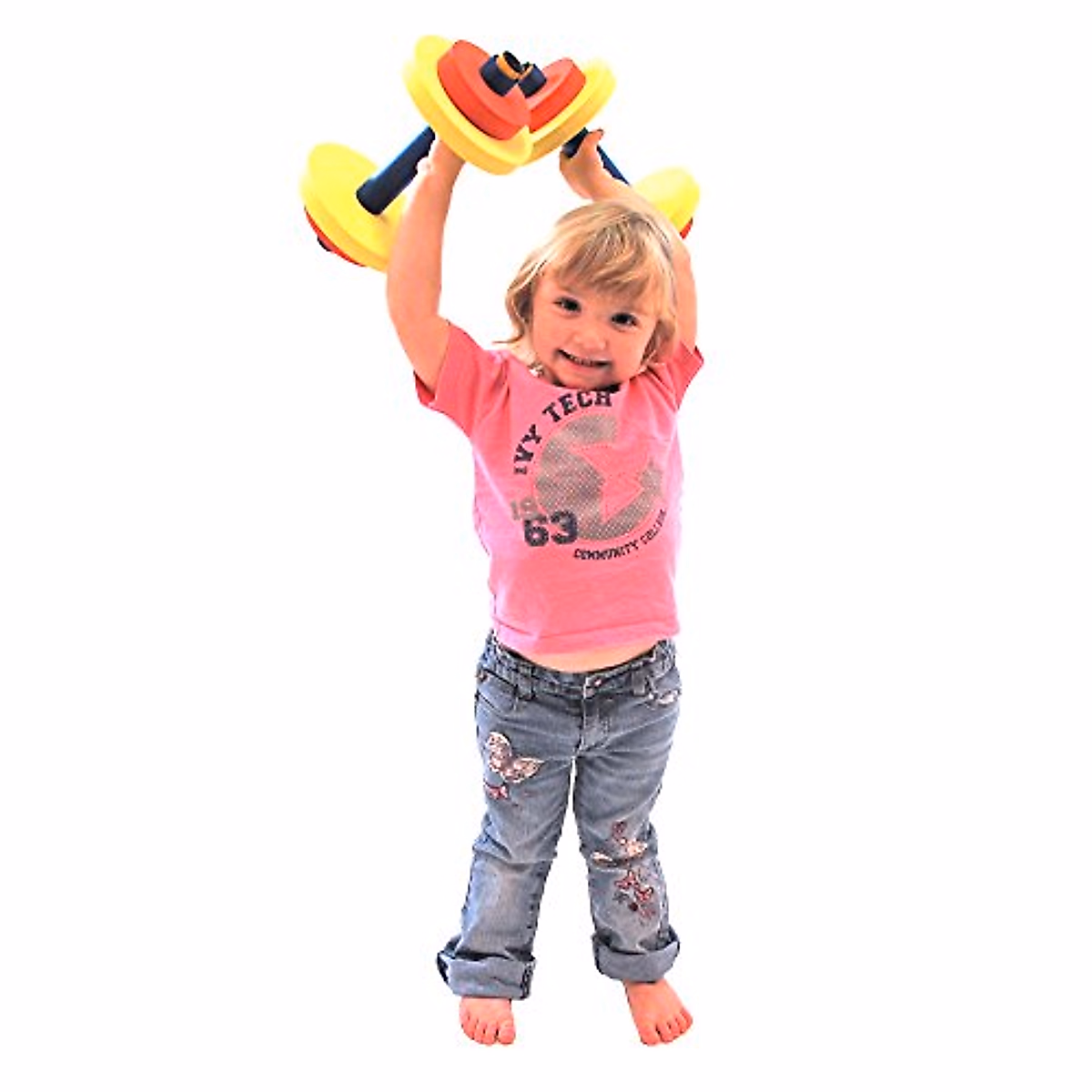 Fun & Fitness for Kids® Complete Fitness Set, Dumbbells, Barbell Set, Foam Yoga Mat, Adjustable Jump Rope, Jump Rope Trainer Video