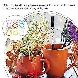 Healifty Straw Sunglasses 12pcs Glasses Straw Flexible Drinking Straw Fun Party Drinking Straw Glasses Cocktail Straws Stirrer Silly Straw Glasses Child Pvc Unique Blender