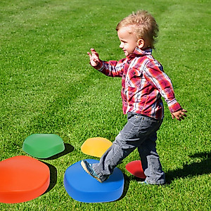 Premkid Stepping Stones for Kids, Set of 5 Pcs Balance Beam for Promote Coordination, Kids Outdoor Play Equipment, Indoor & Outdoor Toddler Sensory Toys, Obstacle Course for Kids Ages 3 Years and Up